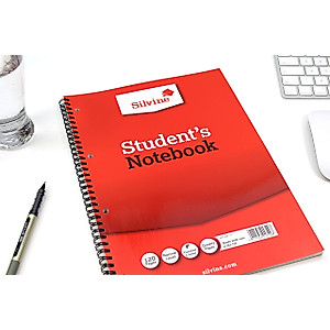 Silvine A4 Twin Wire Student's Notebook. 120 Pages Ruled Ruled 6mm Feint [Pack of 12], White