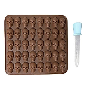 Arichmark 3D Skull Shaped Ice Cube Molds Flexible Food Grade Silicone DIY Ice Tray for Kitchen Novelty Ice Maker for Wine Cocktail