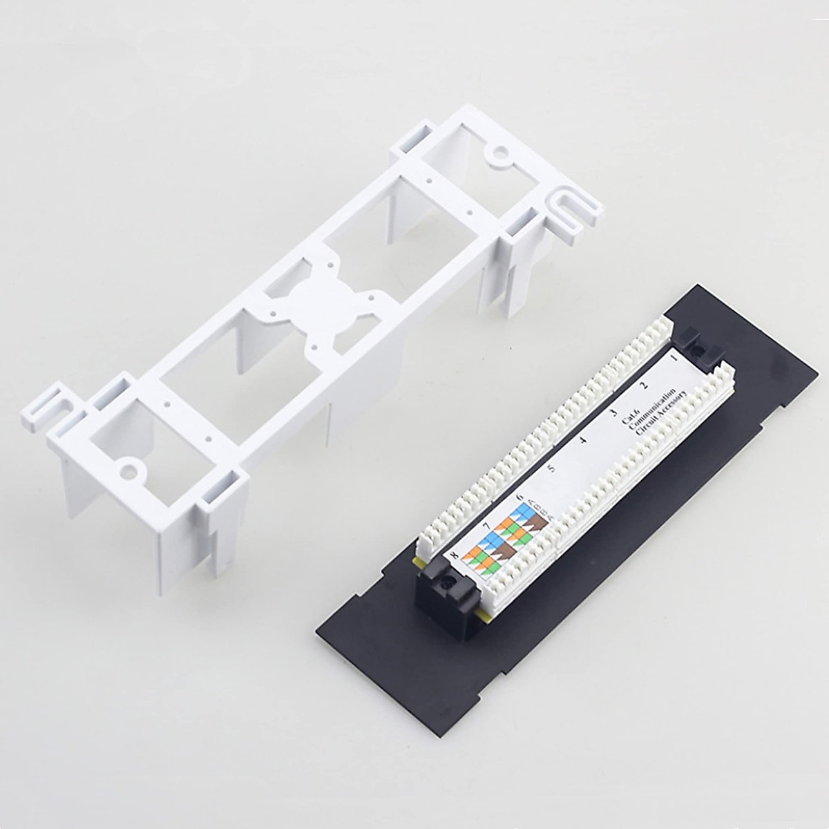 Yankok [CAT6 8 Port Patch Panel Unshielded with Coded T568A/B Wiring for RJ45 Network Cables Rack/Wall Mount 1U (Come with Bracket & Mini Punch Down Tool)
