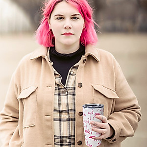 Pink Flamingo Cup, Flamingo Gifts For Women, Insulated Double Wall Stainless Steel 20 Oz Cute Flamingo Mug Coffee Cup Tumbler Water Bottle, Flamingo Stuff Decor, Inspirational Gifts