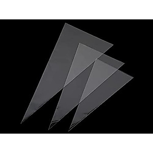 TIMIGGBY 100 Pieces Cone Bag Clear Cone Shaped Treat Bags Cellophane Triangle Bags with 100 PCS Twist Ties Colourful (5.1x9.8 inch)