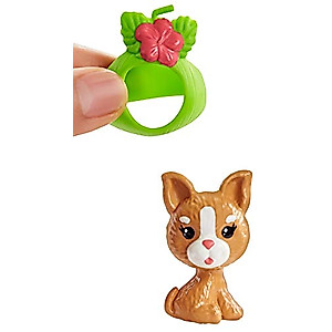 Barbie Club Chelsea Dress-Up Doll, 6-in Brunette in Flamingo Costume, with Pet Kitten and Accessories, Gift for 3 to 7 Year Olds