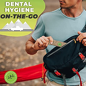 Individually Wrapped Dental Floss Picks - Biodegradable Plastic Free Flosser Handle & Packaging | Natural Toothpick Stick Soft On Gums & Teeth | Eco Friendly, Zero Waste, Organic Flossers | Mint, 50x