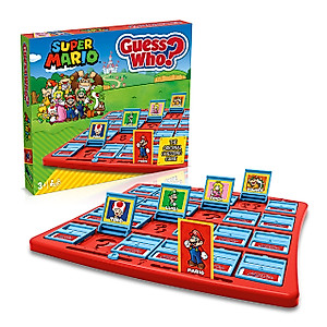Winning Moves Super Mario Guess Who? Board Game, Play with Classic Nintendo Characters Including Mario, Luigi, Peach, Bowser, and Donkey Kong, Ages 6 and up, WM03076-EN1-6,Blue,Red