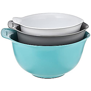 KitchenAid Universal Silicone Mixing Bowls, Set Of 3, Aqua Sky White Gray