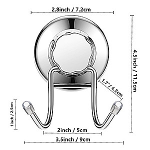 iPEGTOP 6 Pack Strong Suction Cup Hooks Damage Free Stainless Steel Hook for Towel, Robe, Loofah, Bags, Coat, Kitchen Tools and Bathroom Accessories