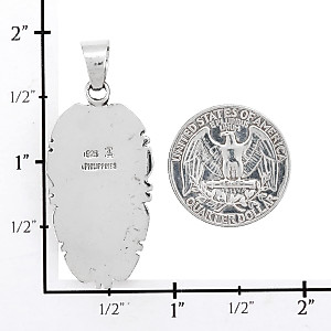 Turquoise Pendant Necklace 20" Sterling Silver 925 Genuine Gemstones (Turquoise)