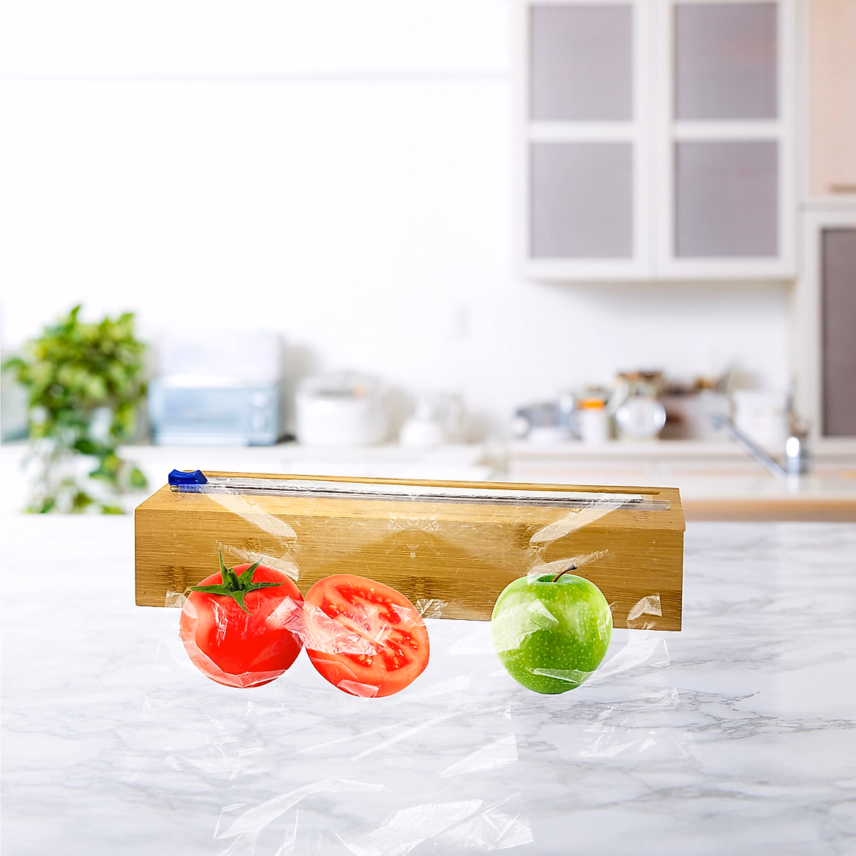 Foil and plastic wrap organizer for kitchen organization and storage for aluminum foil plastic wrap wax paper to press and seal