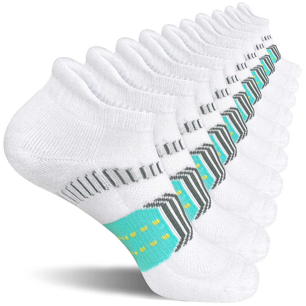 suaskk Womens Athletic Cushioned Anti-Blister Comfort Running Ankle Socks 5 Pairs