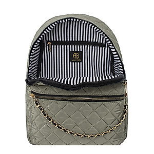 Alexis Bendel Women’s Large Nylon Quilted Backpack With Adjustable Shoulder Straps For Travel or a Casual Look