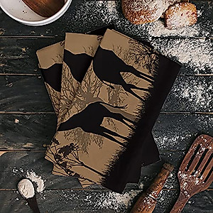 DuoPhi Kitchen Towels Set Giraffe Sunset Dish Towel Animal Print Dishcloths 2 Pack, 18x28 Inches Absorbent Soft Cotton Dish Cloths Bar Towels & Tea Towels, (LTL-210707-SLXM03391WJGBDPI)