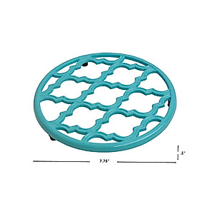 Lattice Design Kitchen Trivet For Hot Pans (Turquoise), By Home Basics, Trivets For Hot Dishes Decorative | With Non-Skid Feet | Large Trivet