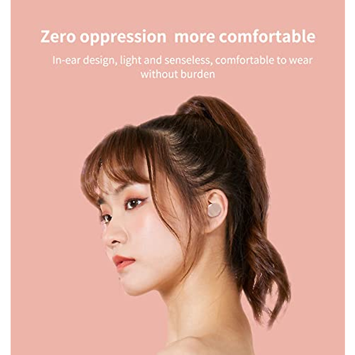 Togetface Girls Wireless Earbuds,Tiny Bluetooth 5.0 Earbuds with Cute Pink Cat Charging Case,HiFi Stereo Sound,Mic for Clear Calls Touch Control,36H Playtime Lightweight Wireless Headphones for Kids