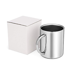 Bidponds 9.5oz / 280ml Double Walled Coffee Mug, Stainless Steel Tea Cups, Travel Camping Mugs