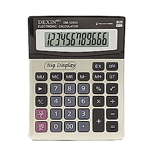Office Calculator for Desk, 12 Digit Big Button Mechanical Calculators Desktop with Large LCD Display Dual Power for Home School and Business.