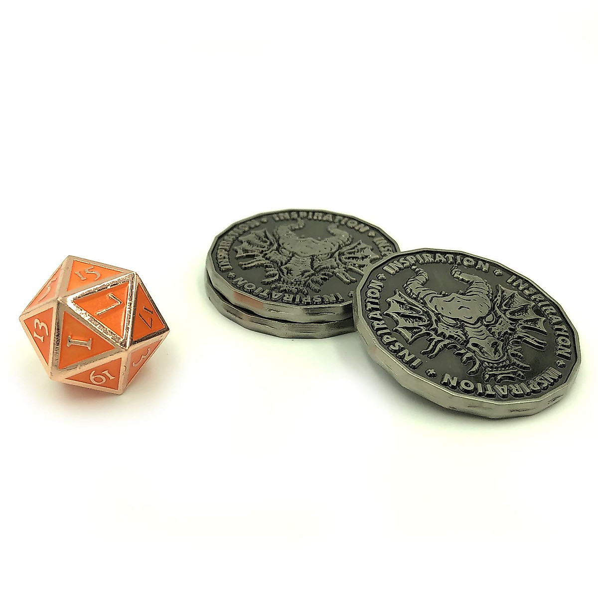 Antique Silver Inspiration Token (4 Pack) | Track Inspiration for D&D and Tabletop Games.