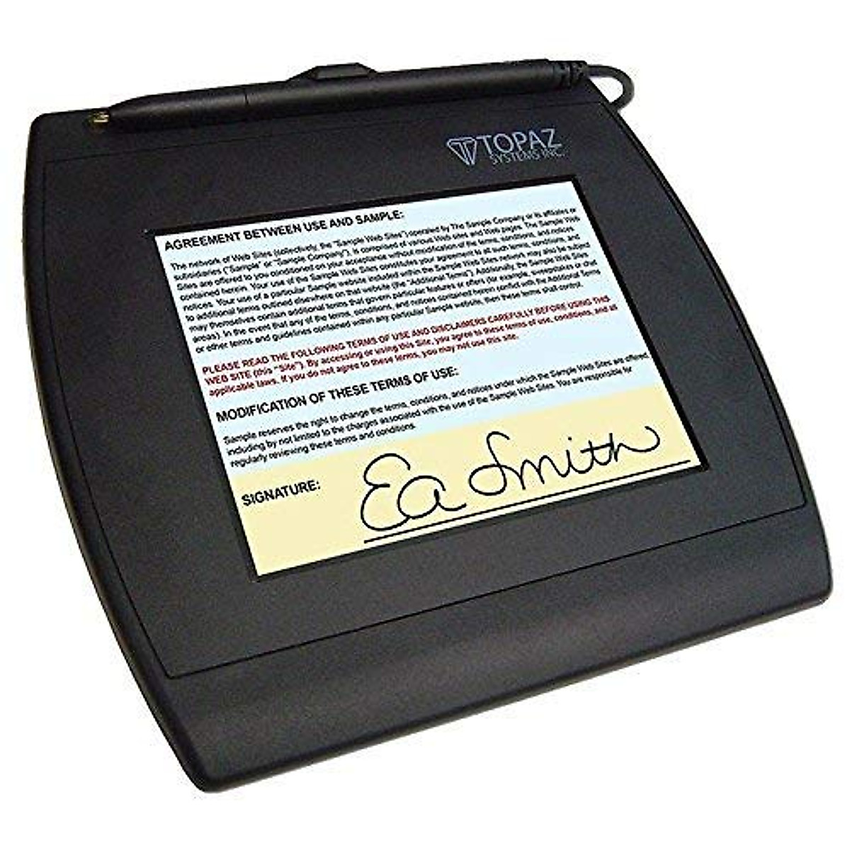 Topaz T-LBK57GC-BHSB-R Siggem 5.7” Color Dual Serial/HID USB BackLit Electronic Signature Pad with Software (Renewed)