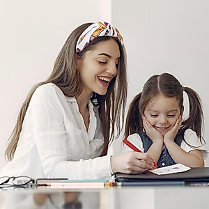 YAHPERN Teacher Headband for Women Wide Knotted Pencil Crayon School Headband Teacher Appreciation Gifts