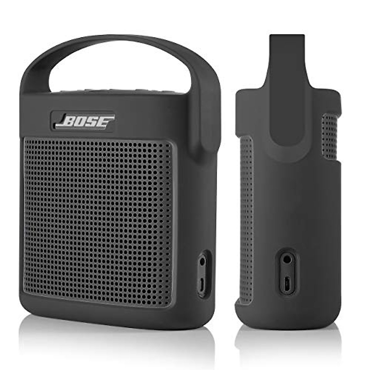 TXEsign Protective Silicone Stand Up Case with Handle Compatible with Bose SoundLink Color Speaker II（Dark Gray