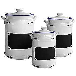 American Atelier Vintage Blue 3-Piece Canister Set, 21x8x11"