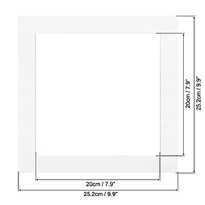 uxcell 9.9" x 9.9" Picture Mat, Core Bevel Cut Frame Mattes for 8" x 8" Photos Pictures Artwork Painting Display, White 5 Pcs