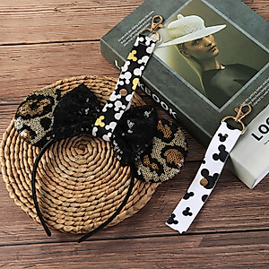 Carkno 2Pcs Mouse Ear Holder for Backpack Bag Headband Holder Lanyard Strap Keychain Trip Accessories Headwear Organizer