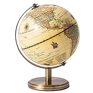 XINXUAN Globes of The World With Stand Mini Antique Globe ，Educational/Geographic/Modern Desktop Decoration ，Stainless Steel Arc And Base - Apply To for School, Home and Office