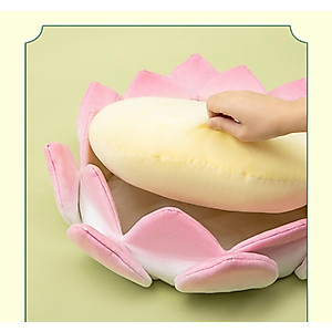 Lotus Flower Pillow Plush Floor Cushion Cartoon Anime Stuffed Plants Throw Pillows for Home Decor(Lotus Flower,20cm)