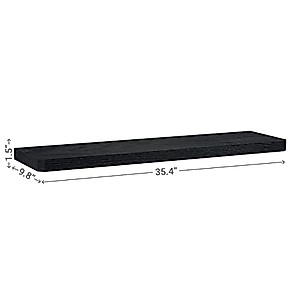 ATHENEE Home Soho Floating Shelf 36" - Wall Mount Display (9.8 x 35.4 x 1.5), Black