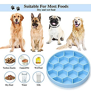 ALLYGOODS Silicone Slow Feeder Dog Bowls Large Breed/Medium Sized Dog/Small Breed - Dog Food Bowls for Large/Medium/Small Sized Dog - Dog Dishes for Big/Large/Medium/Small Breed Dogs Slow Feeder