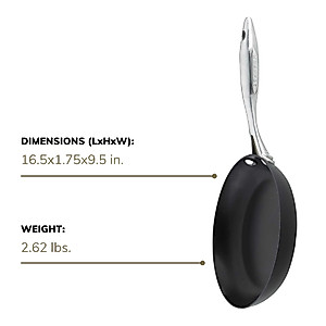 SCANPAN Professional 9.5” Fry Pan - Easy-to-Use Nonstick Cookware - Dishwasher, Metal Utensil & Oven Safe - Made in Denmark