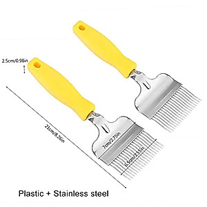 GOTOTOP Beekeeping Uncapping Fork Bee Keeping Bee Honey Uncapping Fork Stainless Steel Tine Beekeeping Honey Beekeeping Extractor Tool, 8.66 x 2.76 Inch,Yellow
