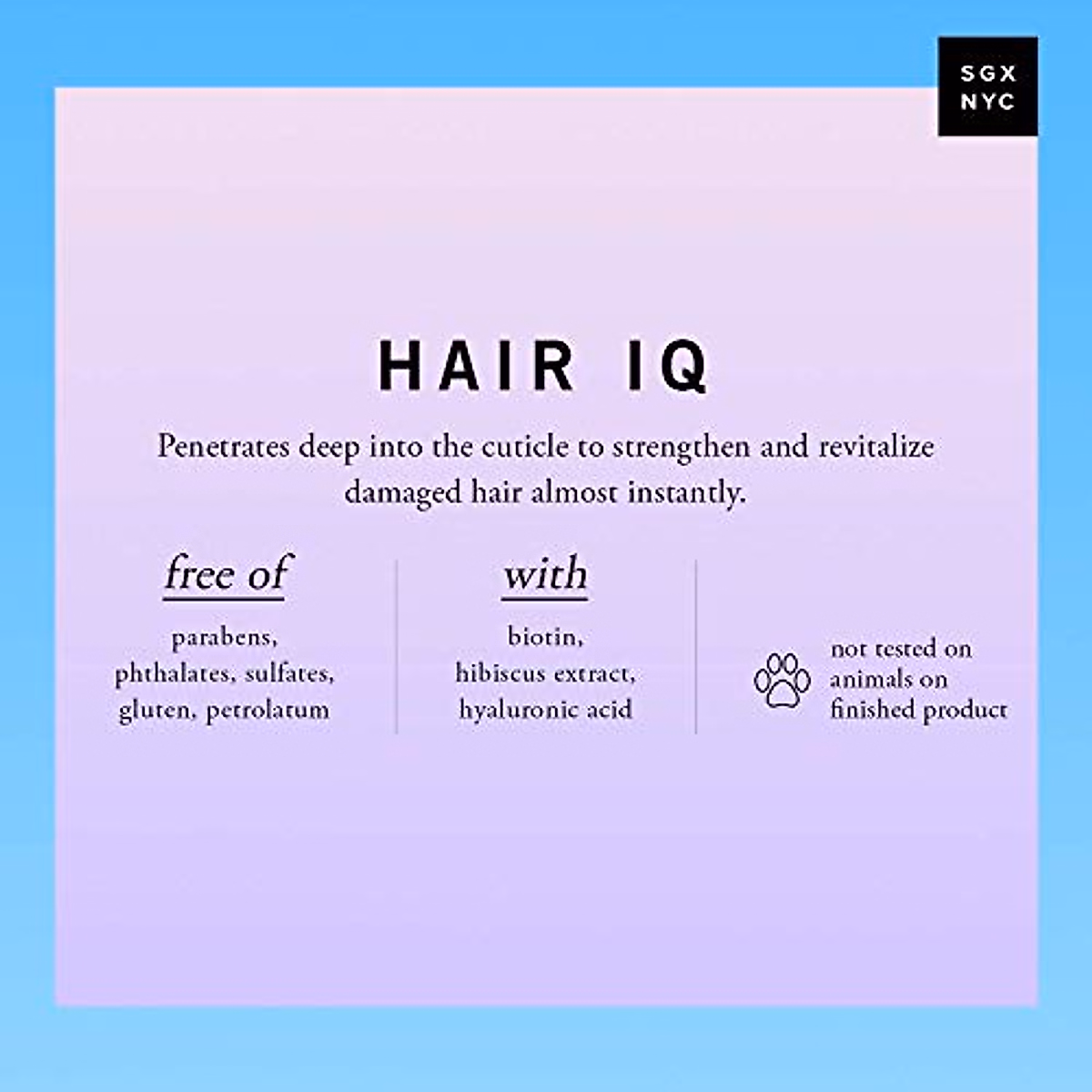 SGX NYC Hair IQ - 4 Fl Oz - 10-in-1 Leave-In Treatment for All Hair Types - Strengthens and Repairs Damaged Hair with Biotin, Hyaluronic Acid, and Exclusive Bond Technology