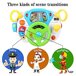 AMOSTING Pretend and Play Ride On Toys for Toddler Boys Girls Learning & Educational Baby Driver Toy Cars for Preschool Kids