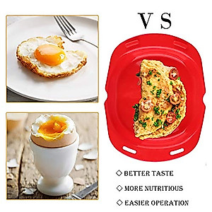 JISON21 Silicone Omelette Maker Oven Non Stick Microwave Egg Cooker to Make Egg Roll Egg Pancake Molds Quick Egg Maker for Egg Mcmuffins