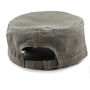 The Hat Depot Cadet Military Army Baseball Cap Tie Dye & Washed Cotton Basic & Distressed Cadet Brushed Cotton Cap (1. Basic - Olive)
