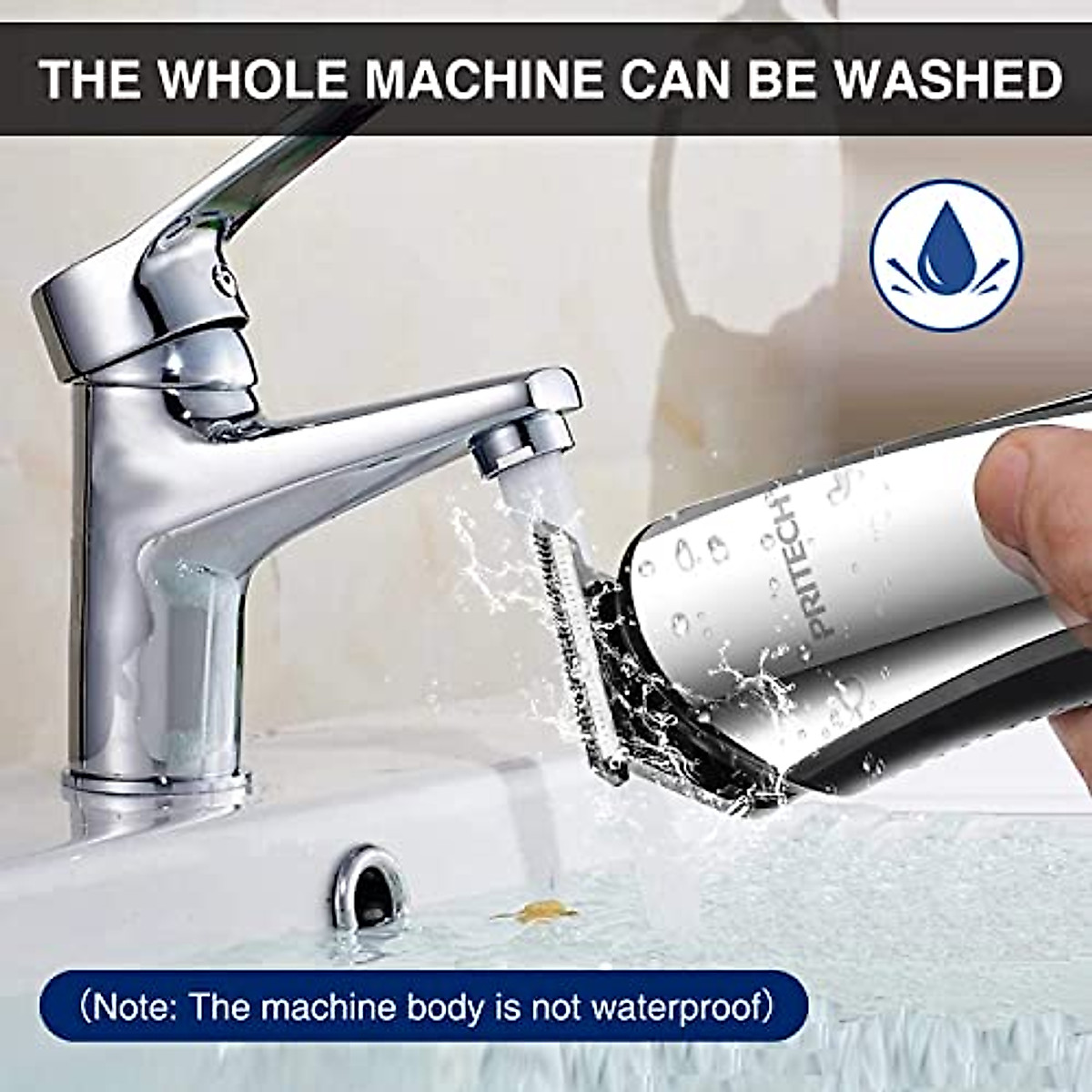 PRITECH Hair Clippers for Men Nose Hair Trimmer Micro Shavers 3 in 1 Mens Grooming Kit Cordless & Rechargeable Electric Hair Trimmer Led Display with T Blade Trimmer Cutting IPX6