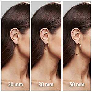 PAVOI 14K White Gold Hoop Earrings For Women | 2mm Thick 45mm Infinity Gold Hoops Women Earrings | Gold Plated Loop Earrings For Women | Lightweight Hoop Earrings Set