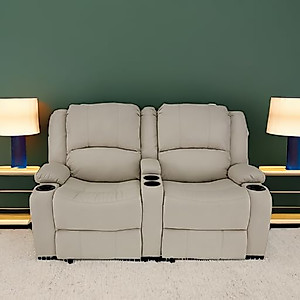 RecPro RV 64" Powered Recliner Loveseat | Wall Hugger Sofa | Ultrafabrics Brisa (Birch)