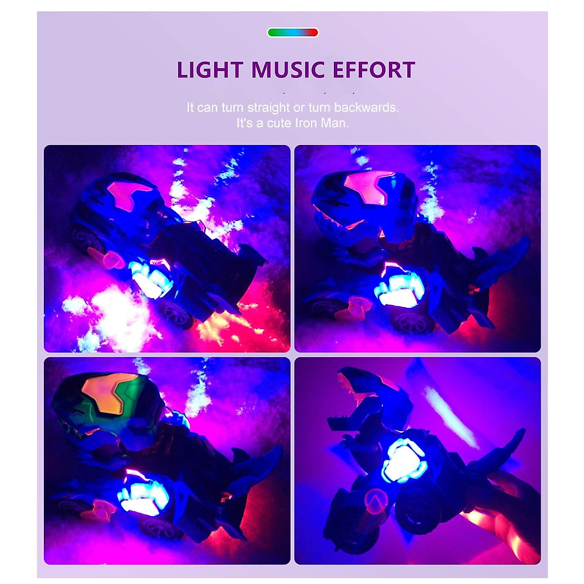 davidamy's gift Transforming Toy Dinosaur Cars, Dinosaur Car w/LED Light Sound, Aumatic Transformation Dinosaur Kids Toy (Blue)