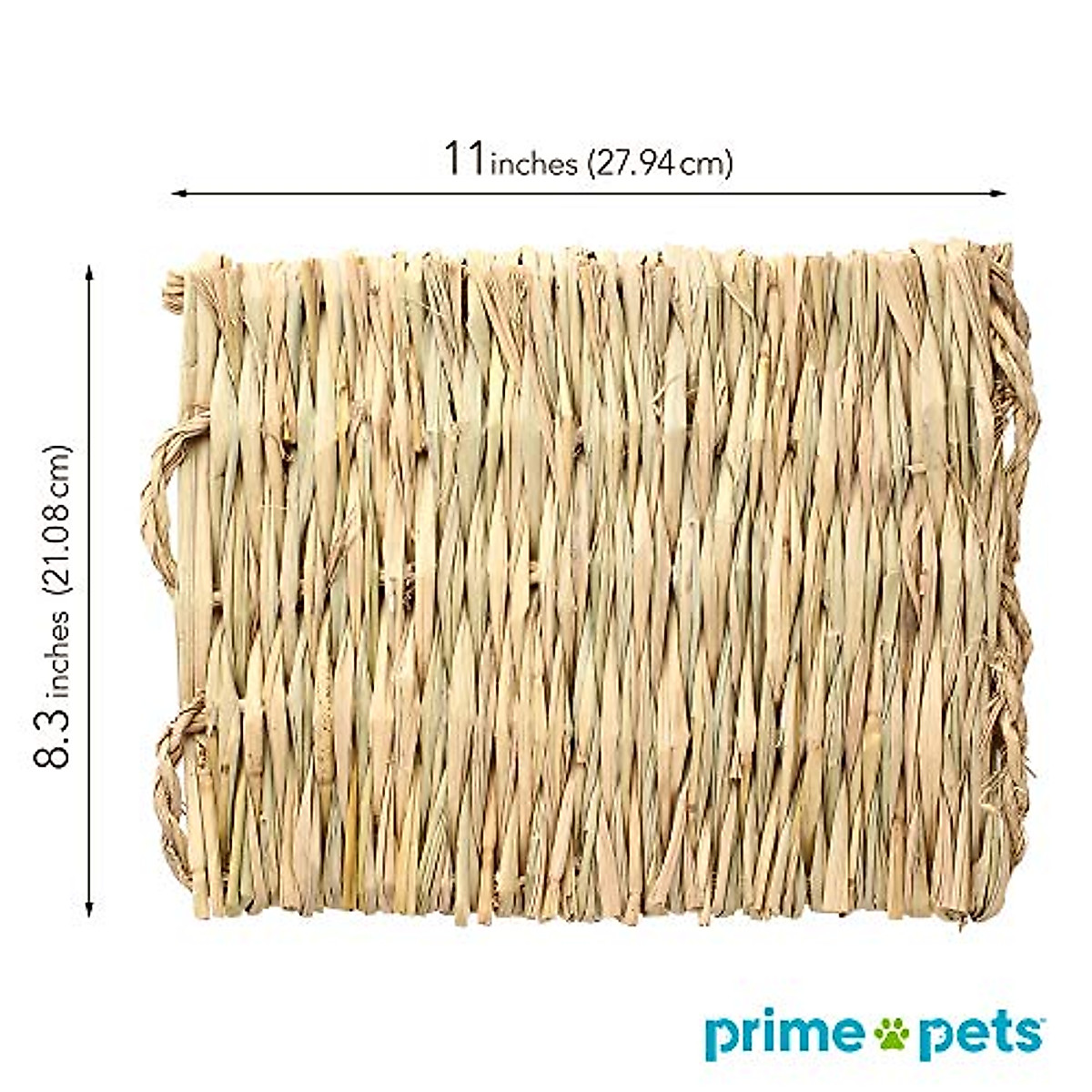 PrimePets Grass Mat for Rabbits Bunny, 3 Pack, Woven Hay Mat for Small Animals, Natural Straw Bedding Resting Cage Mat for Guinea Pig Parrot Chinchilla Hamster Rat