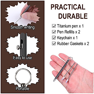 LiulingWSH Mini Titanium Pen, Portable EDC Gadget Outdoor Equipment Personality Creative Signature Pen Mini EDC Pen Outdoor tool