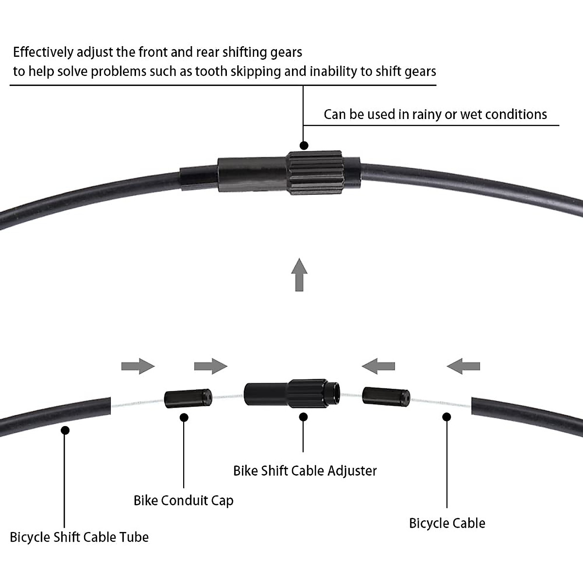 Kigauru 4Pcs Bicycle Cable Adjusters Aluminum Alloy Brake Cable Gear Shift Connector CNC Machining Bike Shifter Cable Adjuster Compatible 4mm / 5mm Derailleur Speed Adjustment Screws
