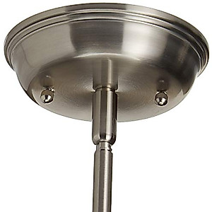 CANARM IPL222B01BN Polo 1 Light 9" Rod Pendant, Brushed Nickel with Painted White Interior, Silver