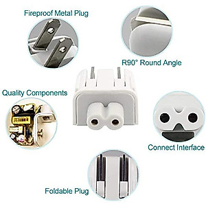 Mac AC Wall Adapter Plug Duckhead US Wall Charger AC Cord US Standard Duck Head for MacBook Mac iBook/iPhone/iPod AC Power Adapter Brick (2 PCs)