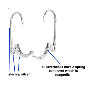 3-Pairs Sterling Silver Interchangeable Leverback Earring Findings