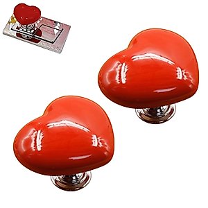 Love Ceramic Toilet Button can be Pasted,2024 New Toilet Button Pusher Helper,Toilet Tank Buttons,Toilet Buttons Flushing Toilet Button Home Toilet Tank Switches Water Tank Fittings (red-2pcs)