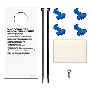 CURT 56190 Powered 3-to-2-Wire Splice-in Trailer Tail Light Converter, 4-Pin Wiring Harness , Black