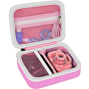 Againmore Kids Camera Case Compatible with Seckton/for Goopow/for Dylanto/for ESOXOFFORE/for Agoigo/for GKTZ/for Anchioo Digital Waterproof Camera. Portable Instant Print Cameras Storage-Pink