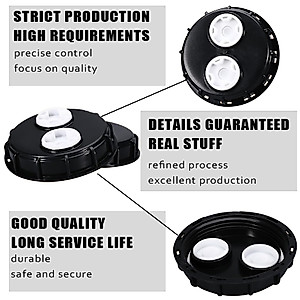 IBC Tank Lids Cover IBC Tote Lid Cap 163mm for Chemical and Other Industries,275-330 Gallon (Black Double Blind Cover)